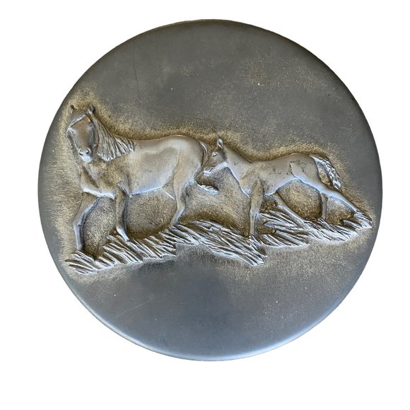 Metzke | Storage & Organization | Vintage Metzke Pewter Embossed Horse ...